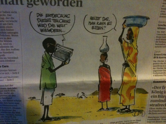 Wry Swiss cartoon on Higgs boson ‘god particle’ | Peoples Geography ...